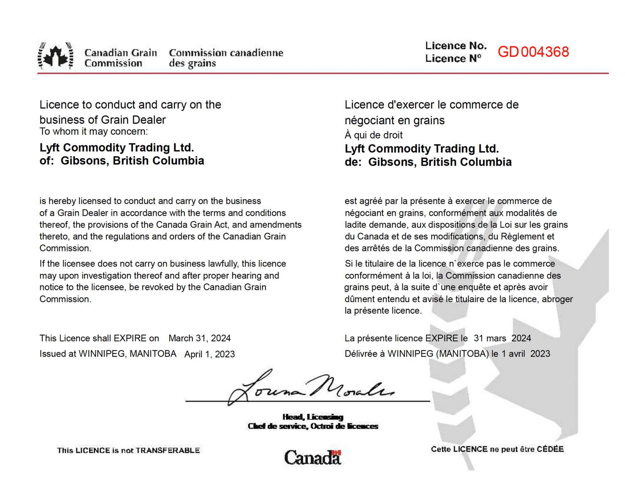 Certifications : Lyft Commodity Trading